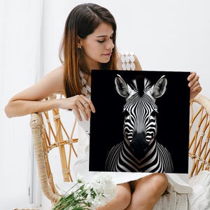 Zebra Symmetry Art, Canvas or Poster, Contemporary Minimalist Decor ...