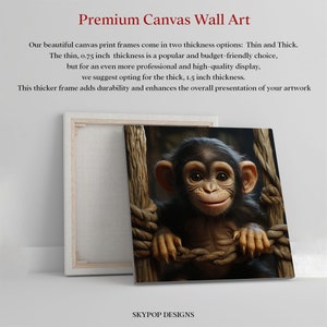 Monkey Wall Art, Canvas or Poster, Home Decor, Living Room Decor ...