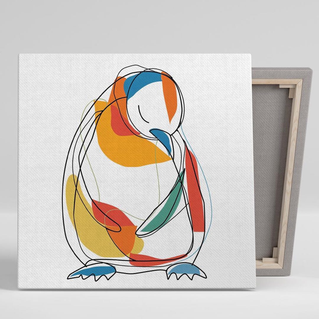 Penguin Abstraction Art, Canvas or Poster, Abstract Contemporary ...