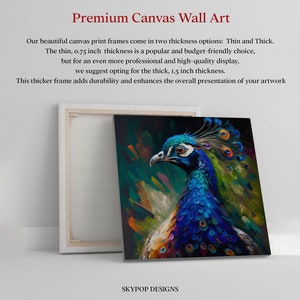 Peacock Themed Decor, Canvas or Poster, Peacock Wall Art, Colorful ...