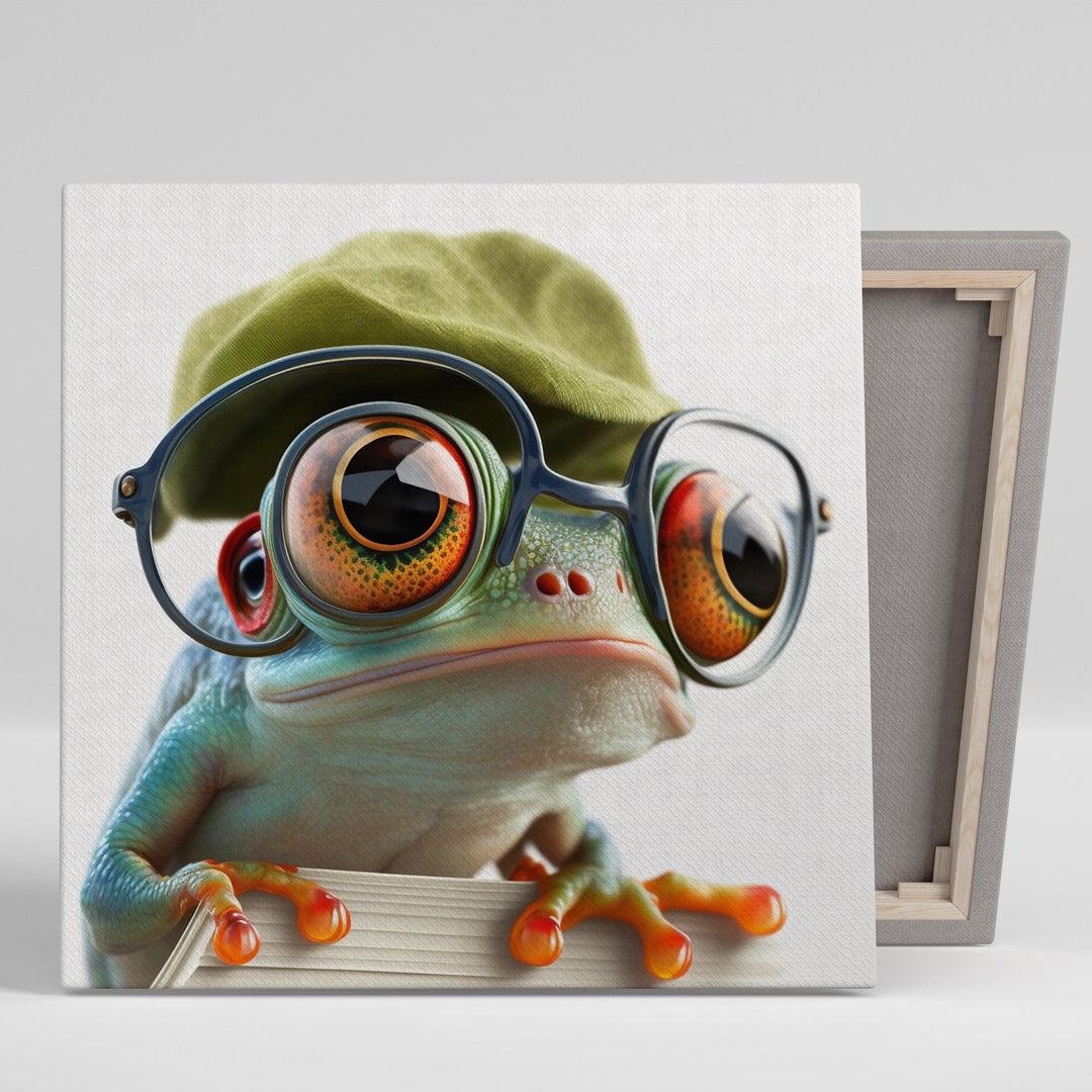 Frog in Frame ,canvas or Poster, Frog Wall Art , Frog Decor , Home ...