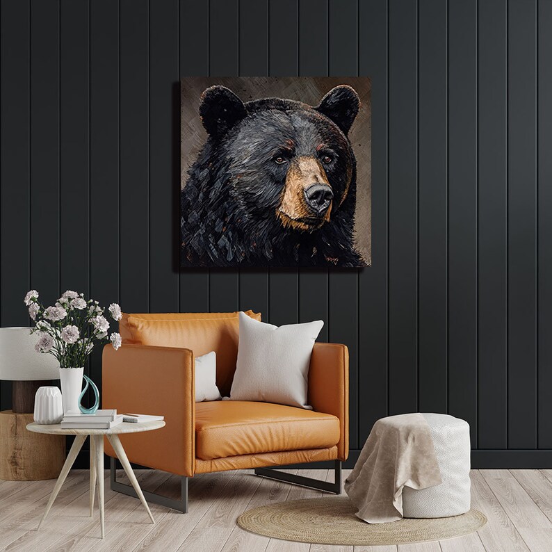Black Bear Wall Art, Canvas or Poster, Wild Life Artwork, Bear Themed ...