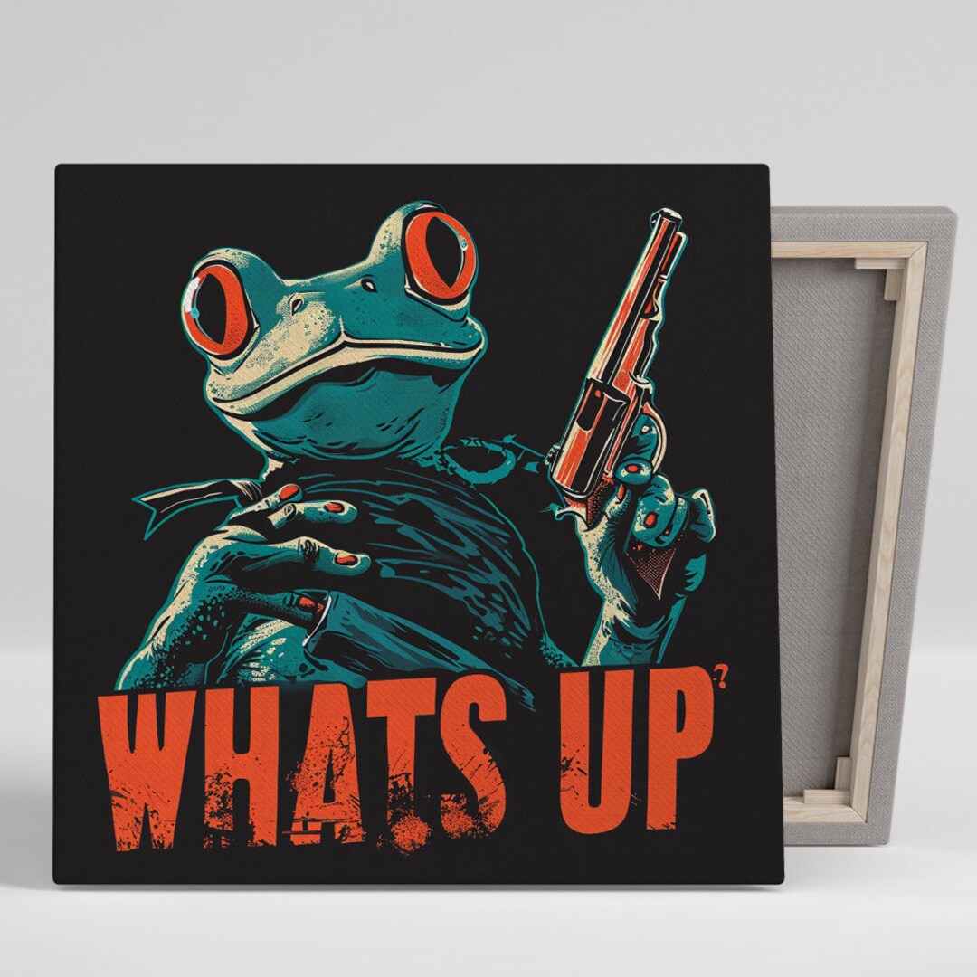 Frog Armed Amphibian Attitude Art, Canvas or Poster, Pop Street ...