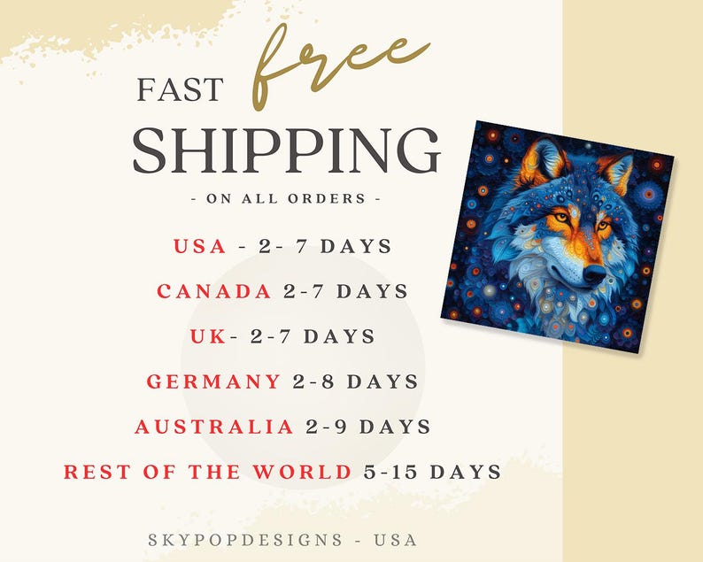 Cosmic Wolf Art, Canvas or Poster, Whimsical Animal Decor, Living Room ...