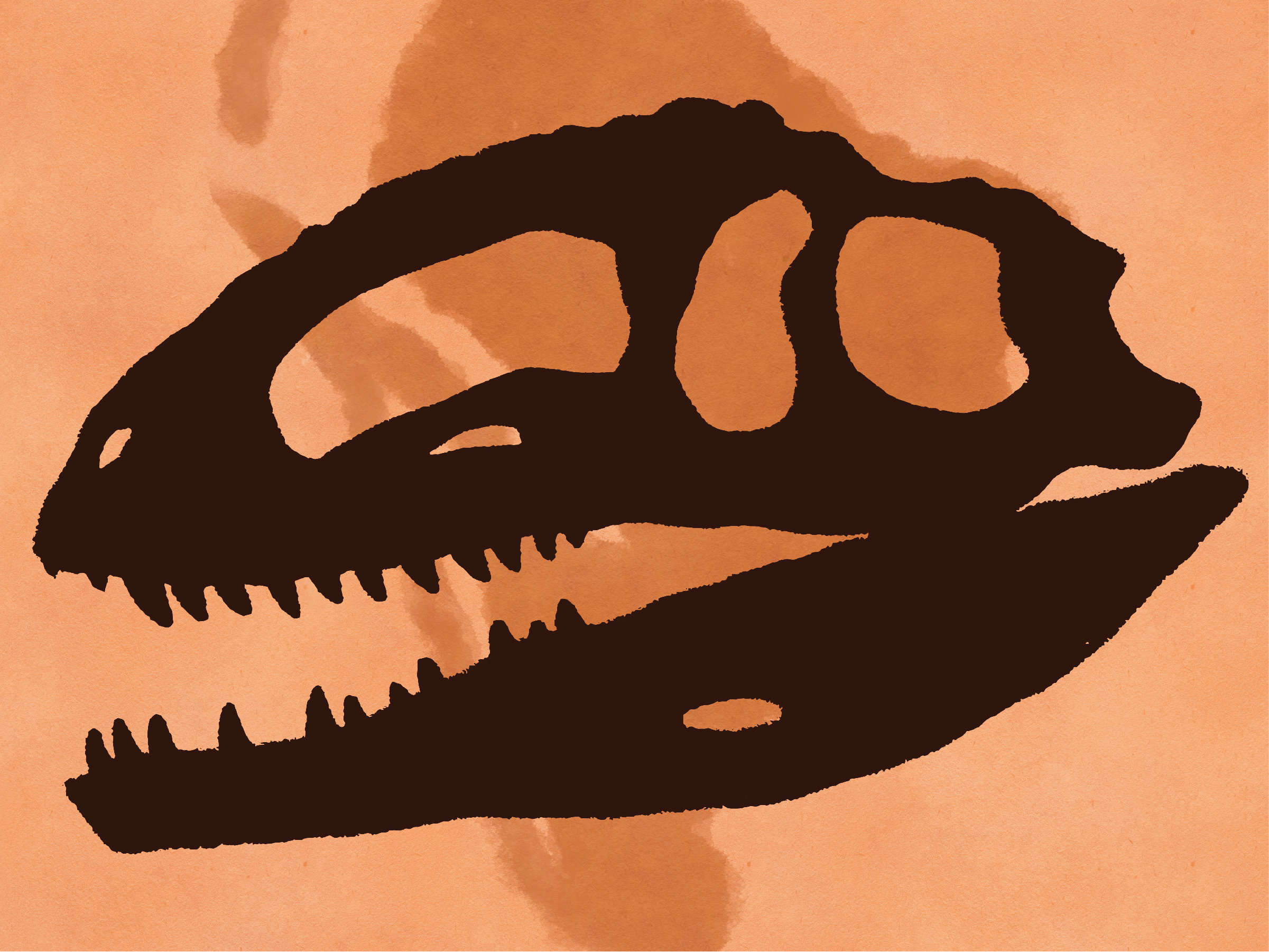 Mapusaurus Skull Print, Dinosaur Art, Fossil Drawing, Room Decor, Paleo ...