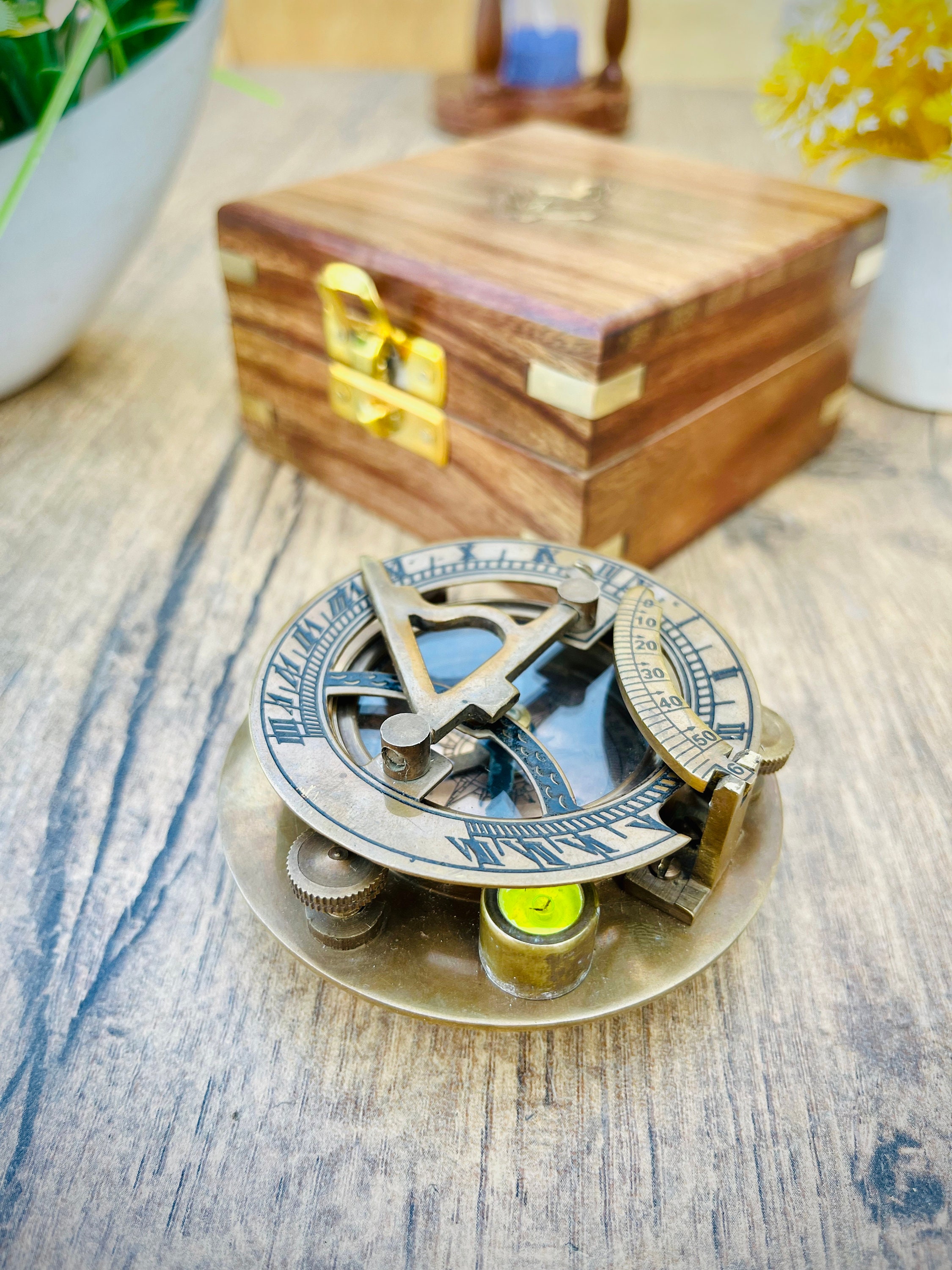 Brass Sundial Compasspersonalized Custom Engraving Sundial - Etsy