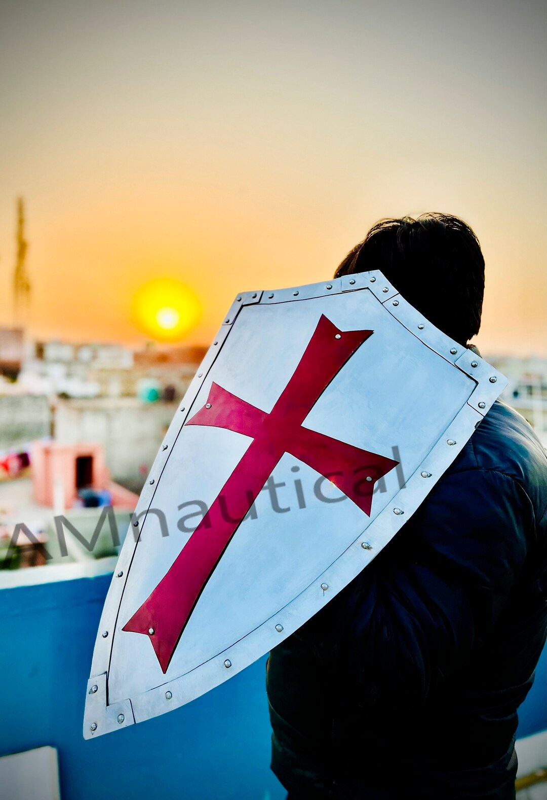 Medieval Templar Shield Dragon Shield Steel Armour Shield Wall Decor ...
