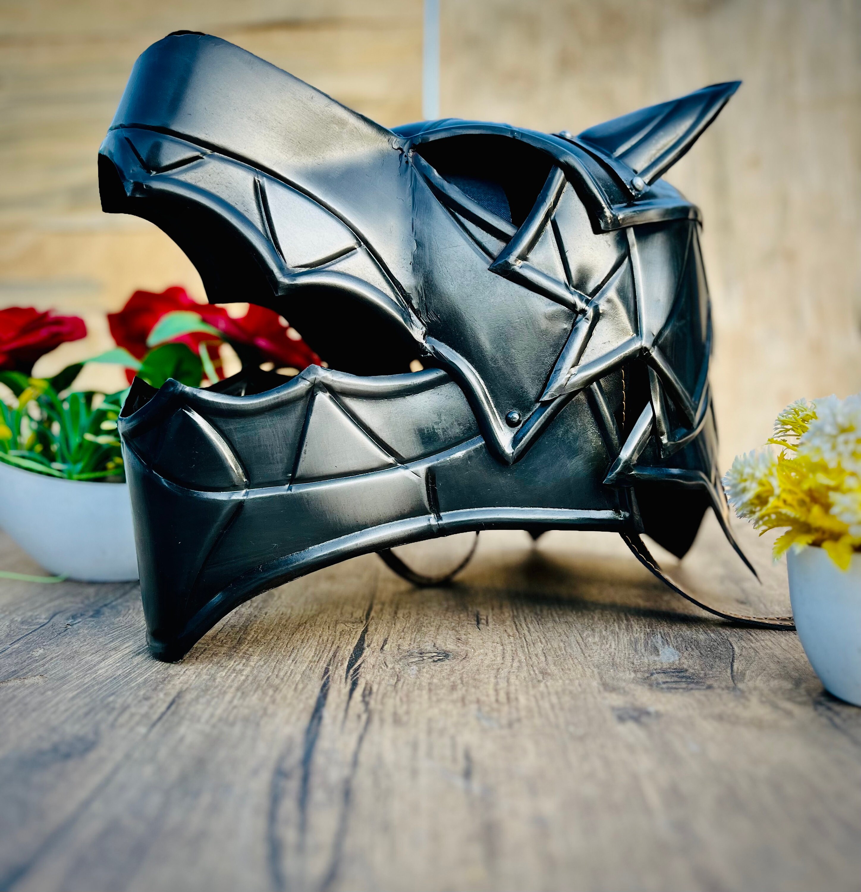 Wolf Premium Helmet, Blackened 18 Gauge Steel Medieval Great Wolf ...