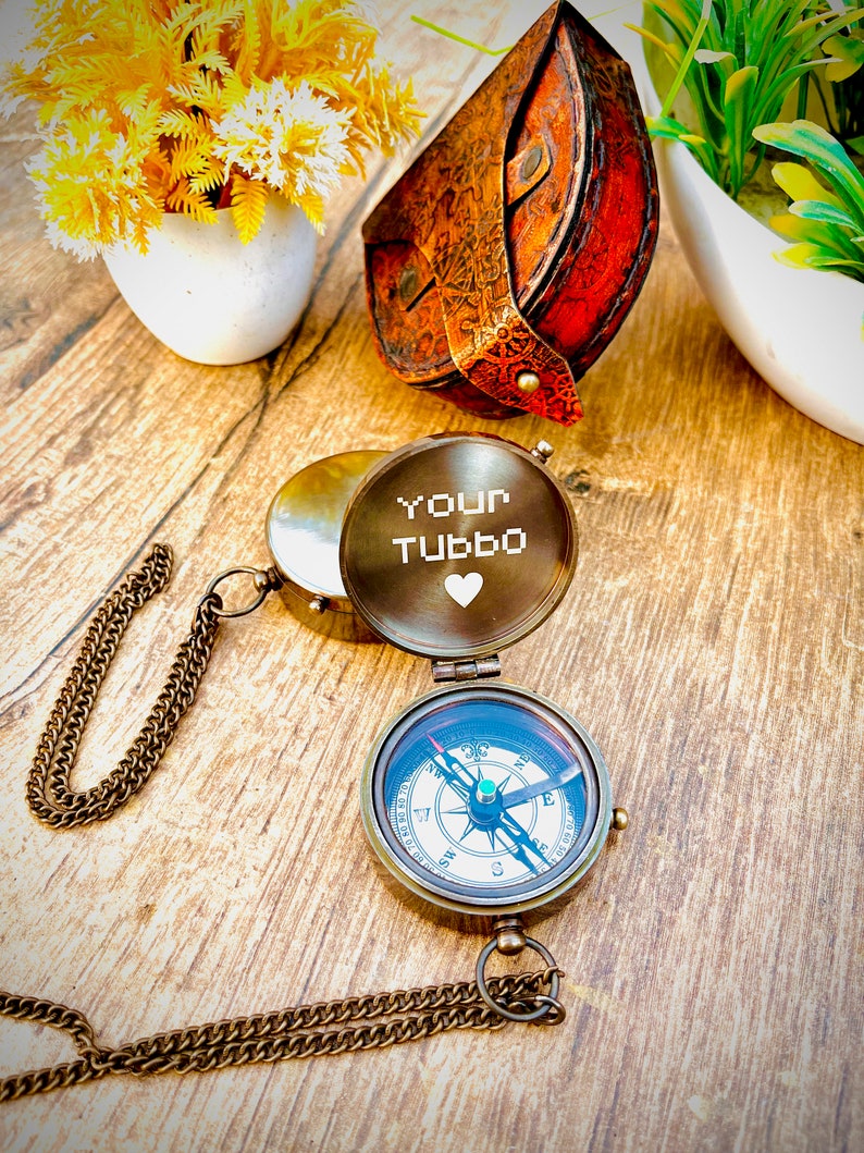 Your Tommy Your Tubbo Personalized Brass Compass - Custom Engraving ...