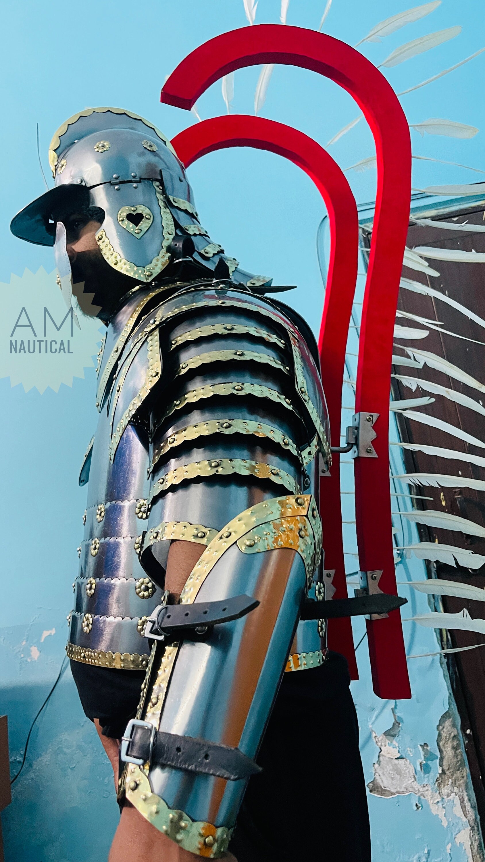 Steel Medieval Full Body Hussars Armor Suit Larp Costume Museum Replica ...