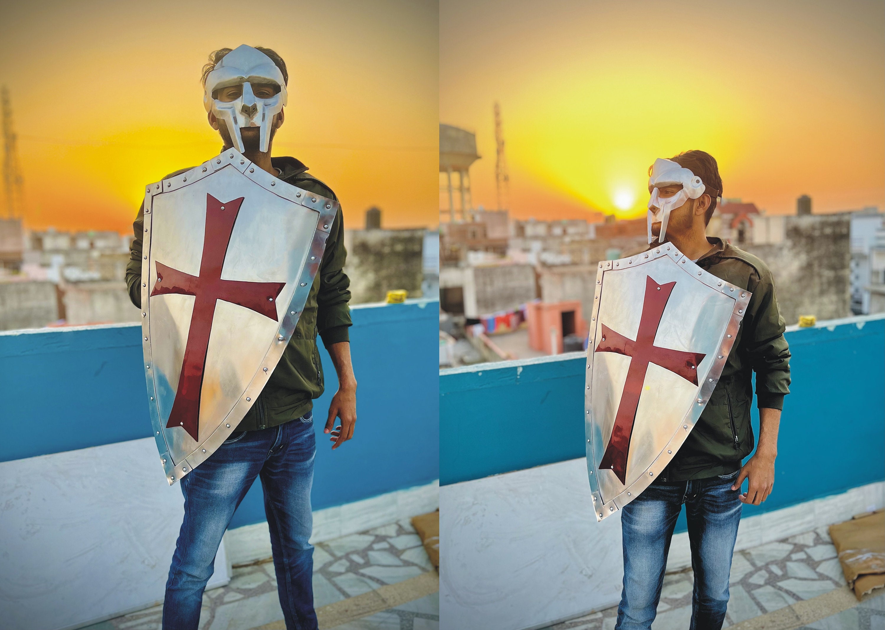 Templar Cross Shield - Gladiator Mask - Templar Shield Best Replica ...