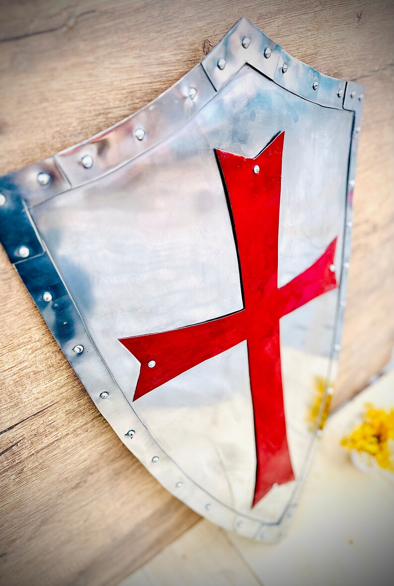 Medieval Templar Shield Dragon Shield Steel Armour Shield Wall Decor ...