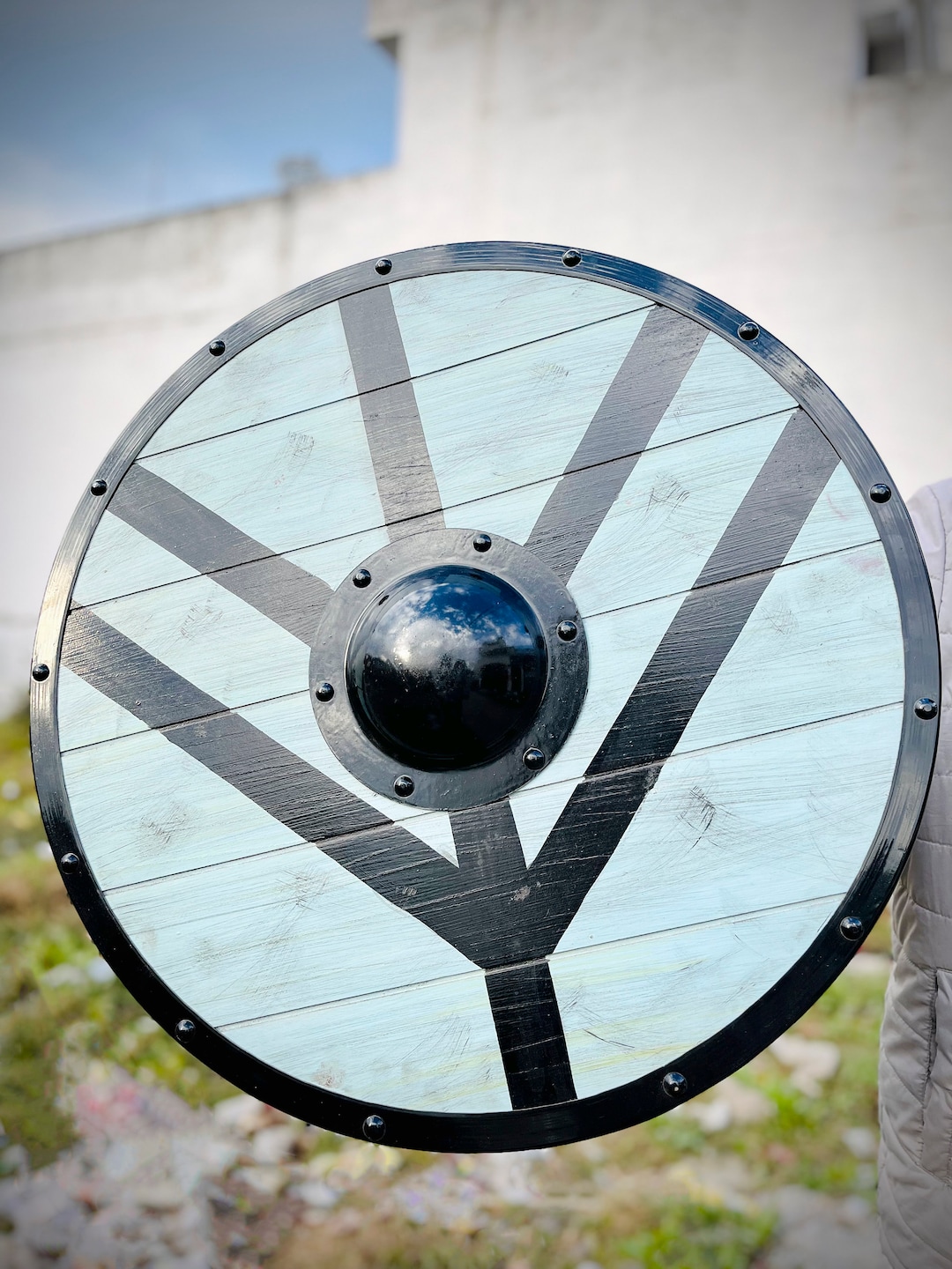 Handmade Viking Wooden Shield Lagertha Authentic - Ready Round - Viking ...