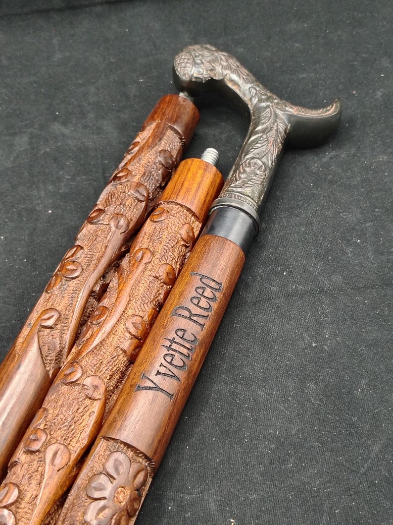 Personalized Walking Stick - Handmade Wooden Walking Stick – Rustic ...