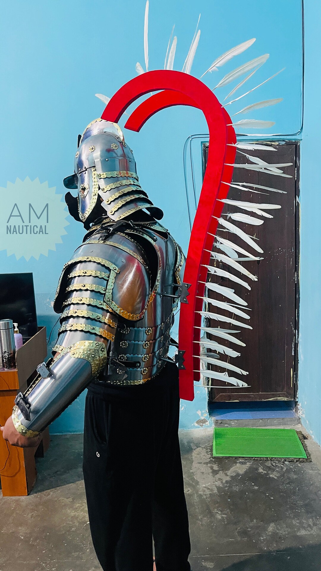 Steel Medieval Full Body Hussars Armor Suit Larp Costume Museum Replica ...