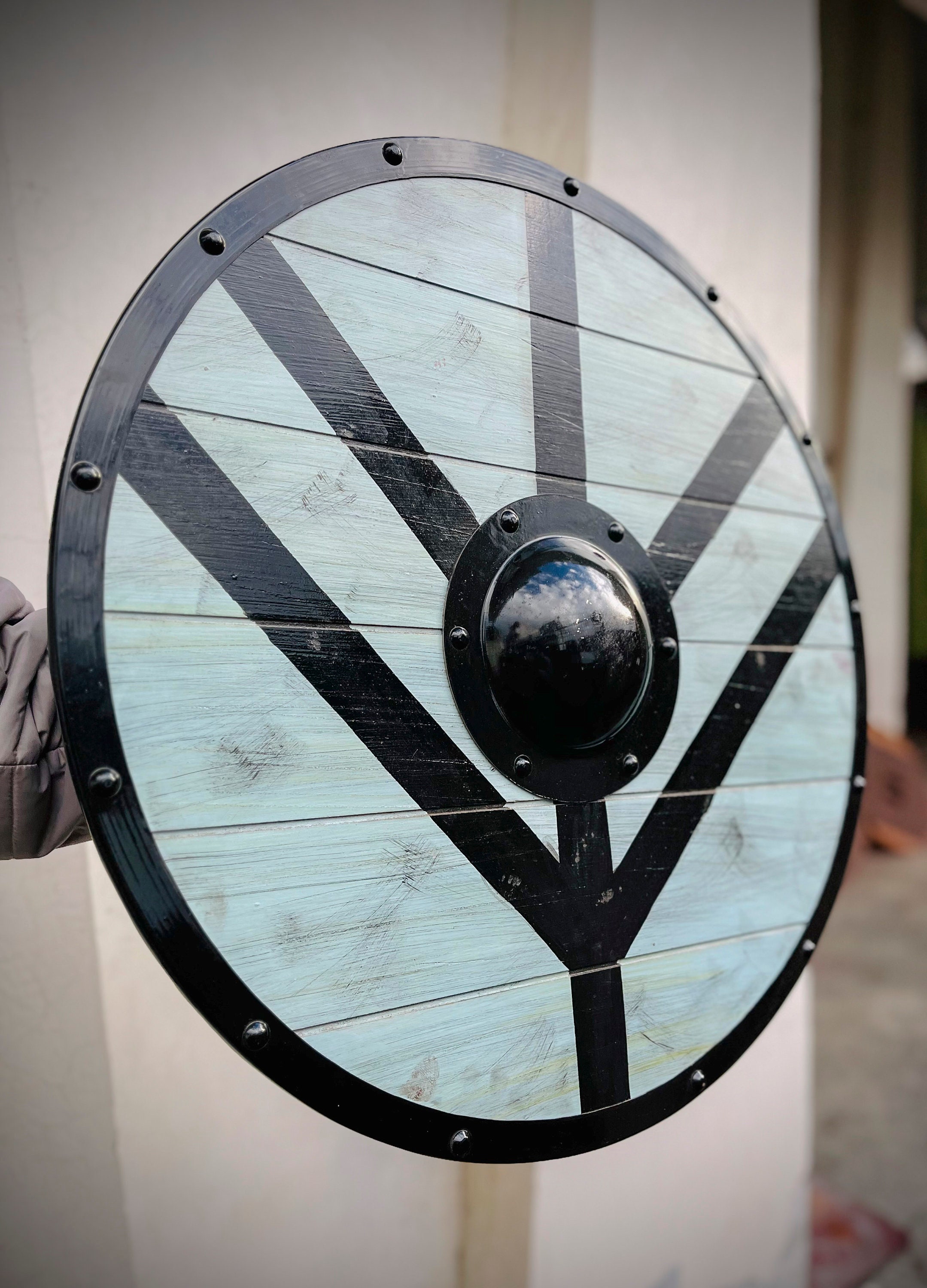 Viking Wooden Shield Battle-ready Shield Wooden Shield Ragnar Viking ...