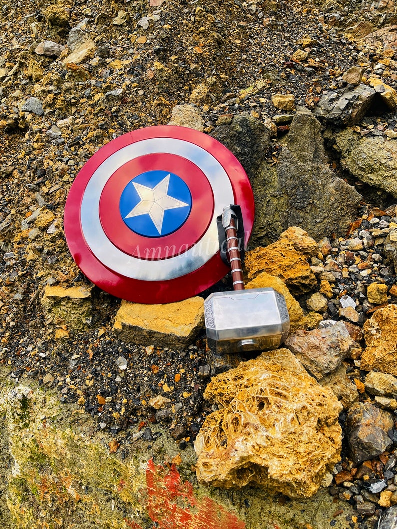 Authentic Captain America Shield and Thor Hammer Set for Epic Cosplay ...