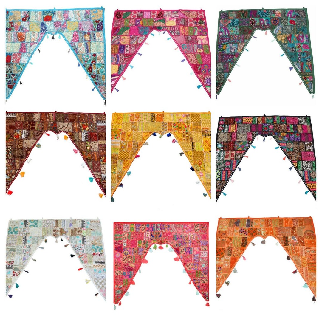 Patchwork Door Valance Toran, Indian Door Hanging, Old Sari Recycled ...