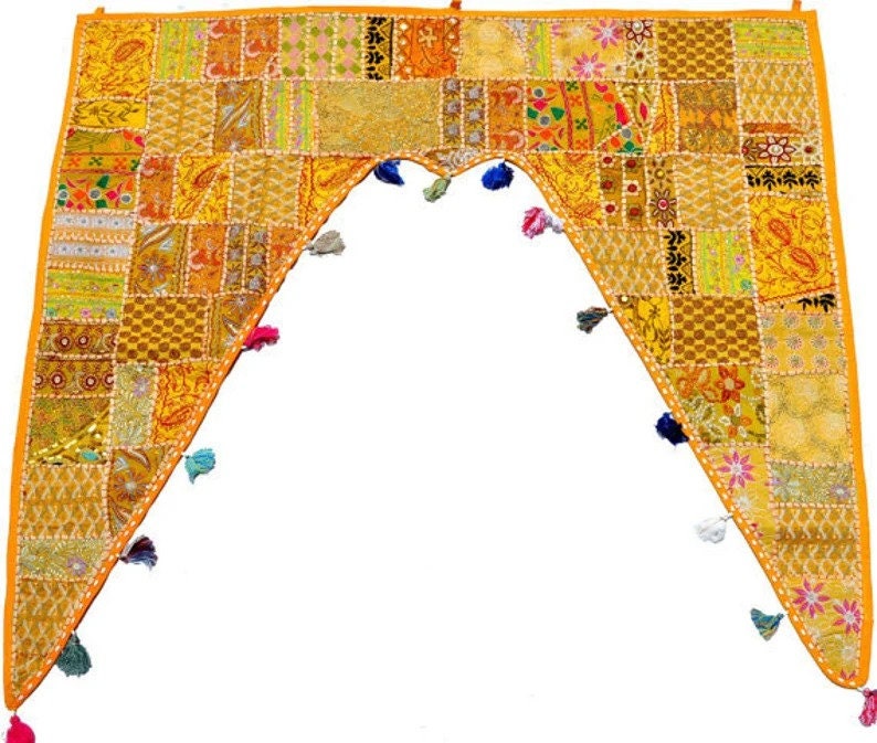 Patchwork Door Valance - Toran, Indian Door Hanging, Old Sari Recycled ...