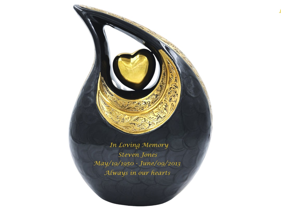 Personalized Adult Cremation Urn With Velvet Bag - Ashes Urn, Funerary ...