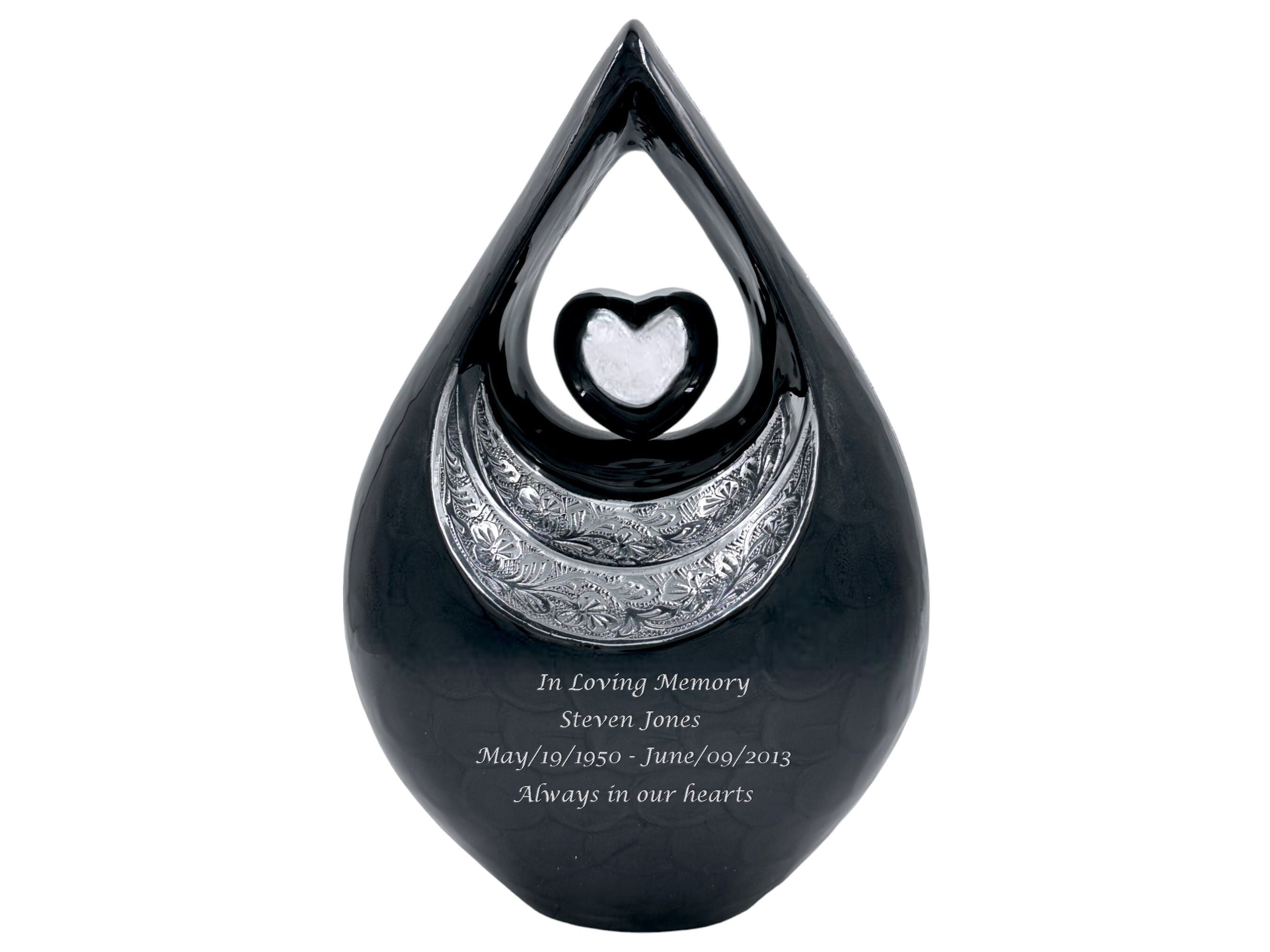 Teardrop Cremation Urn With Velvet Bag Personalized Urn Adult Urn ...