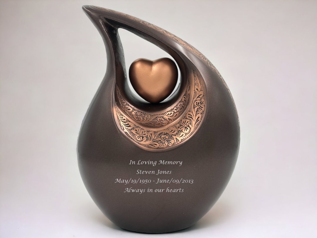 Bronze Cremation Urn With Velvet Bag - Personalized Cremation Urn ...