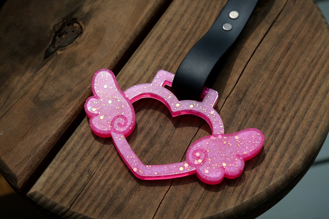 Pink Glitter Winged Heart Tsurikawa JDM - Etsy