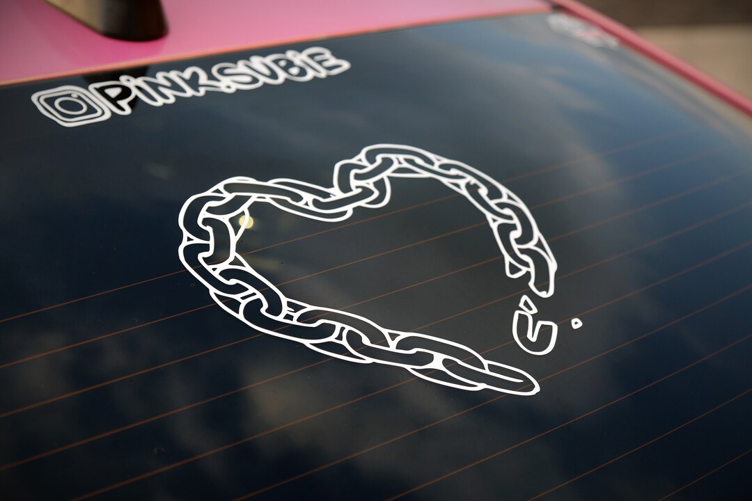 Chain Heart Decal - Etsy