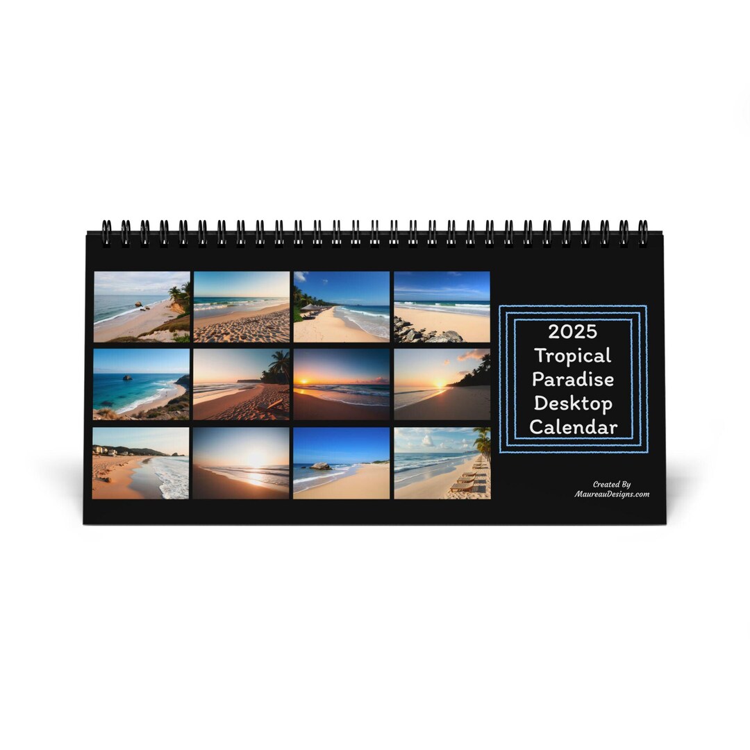 2025 Tropical Paradise Desktop Calendar, 10x5. Perfect Christmas Gift ...