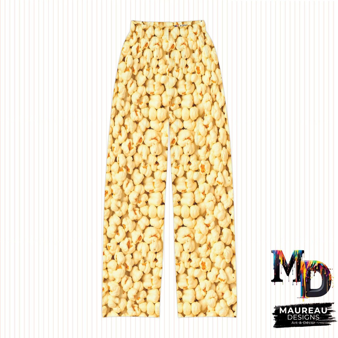 Popcorn Pattern Kids Pajama Pants, All Over Print, Movie Night - Etsy