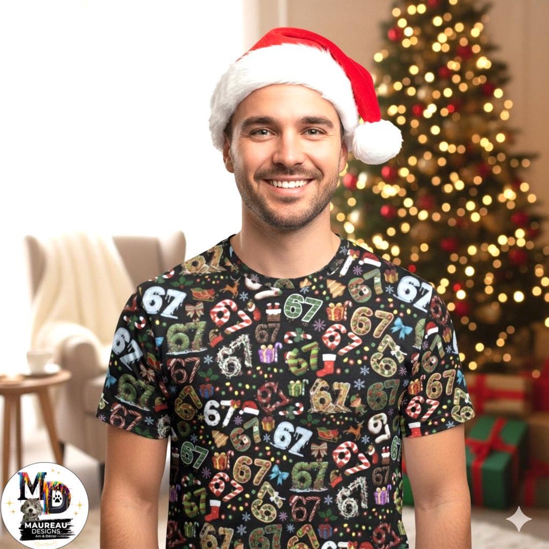 Christmas 67 Meme, Six Seven, 67 Pattern Men's Short Sleeve Tee, Gift ...