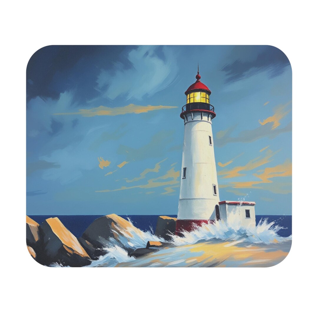 Coastal Lighthouse Mouse Pad, Lighthouse Decor, Nautical Art Gift ...