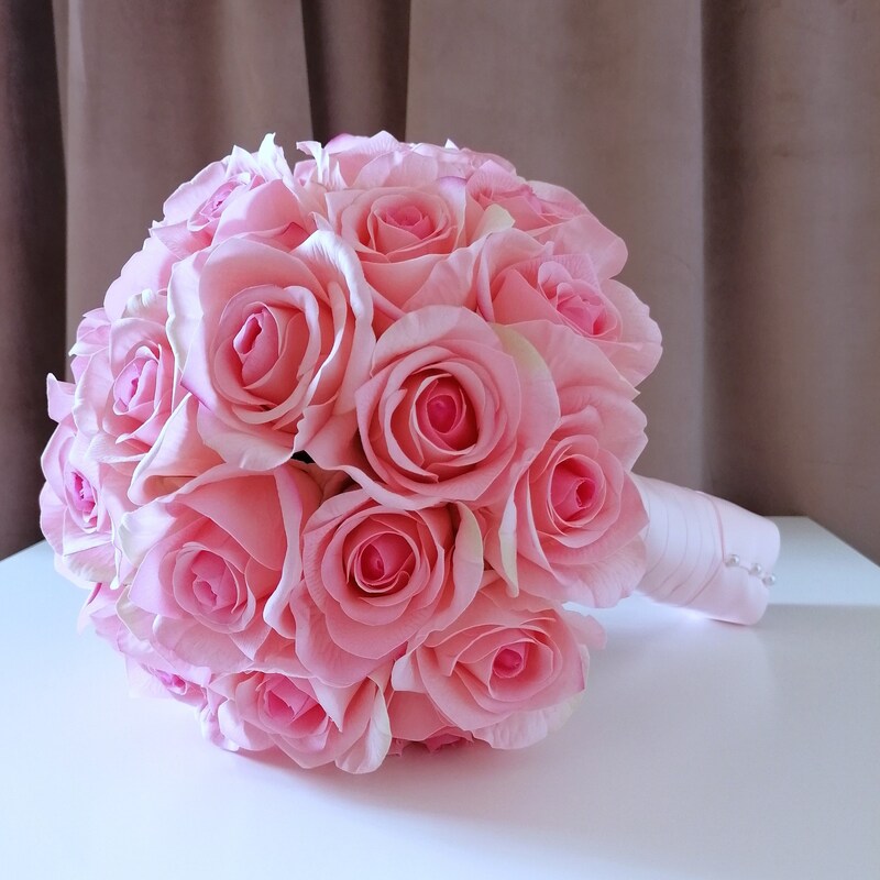 Pink Rose Bouquet - Etsy