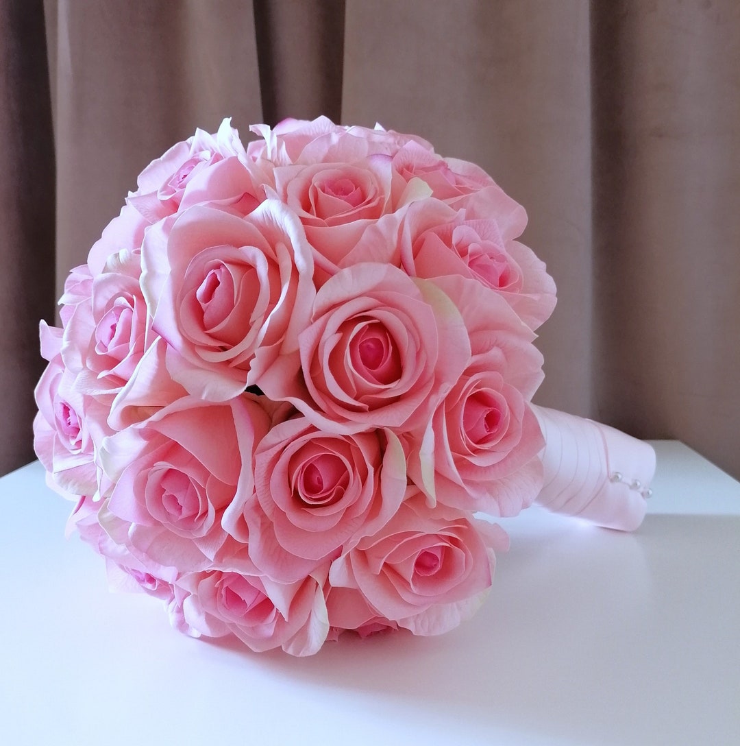 Pink Rose Bridal Wedding Bouquet Pink Bridal Wedding Pink Bridal ...