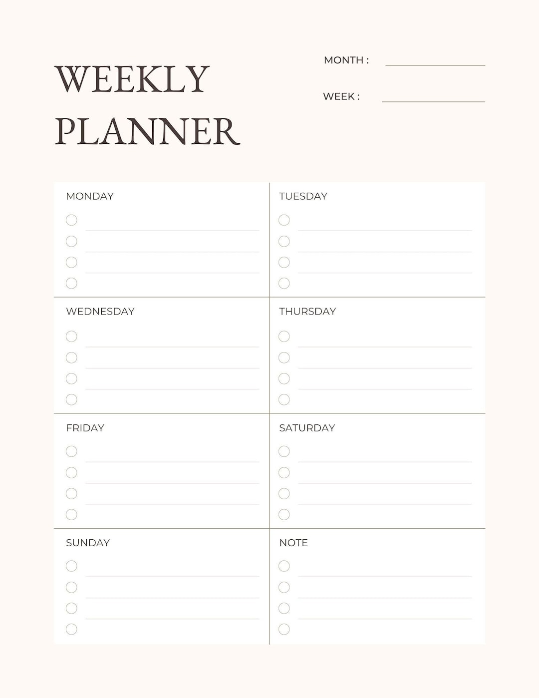 Daily & Weekly Planner | Printable and Instant Download, Daily Schedule ...
