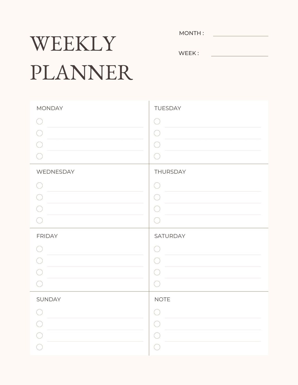 Daily & Weekly Planner | Printable and Instant Download, Daily Schedule ...
