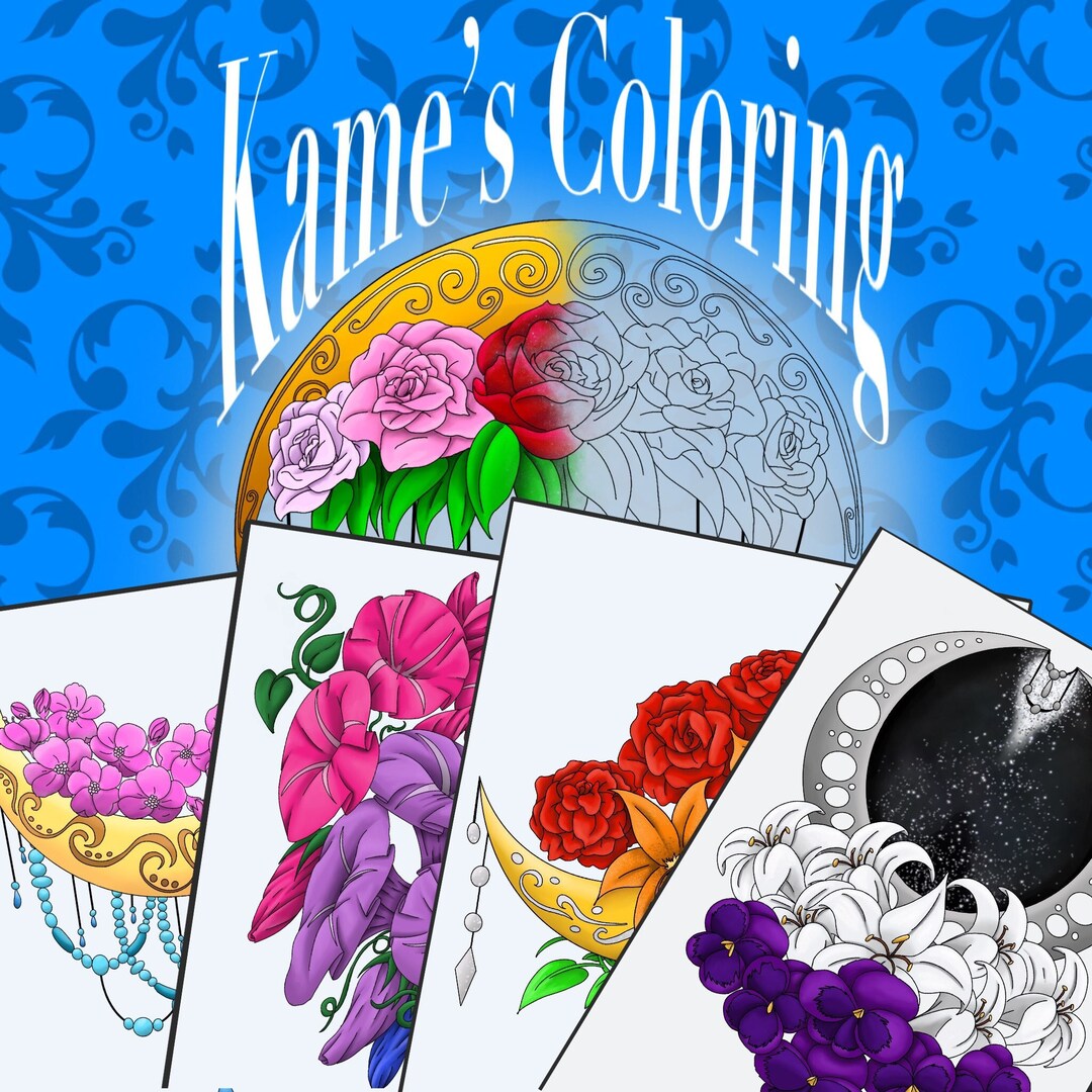 Kame's Coloring Book 1 Digital Download ( Flowers and Crystals) - Etsy