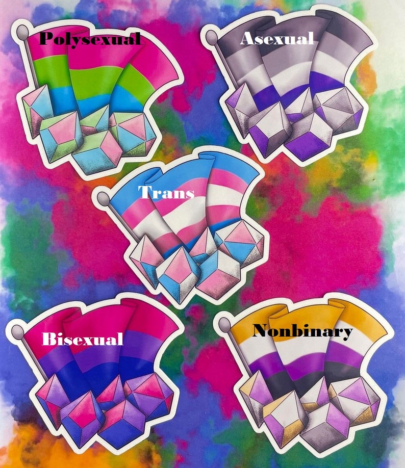Pride Flag Dice pick One of the 9 Styles. LGBTQA, Straight Ally, Trans, Pan, Bisexual, Asexual ...