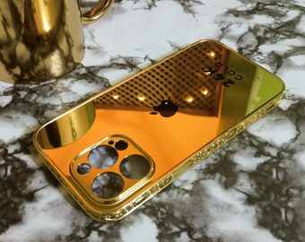 Customizable Diamond Gold Design iPhone Case / All iPhone Models / Gold ...