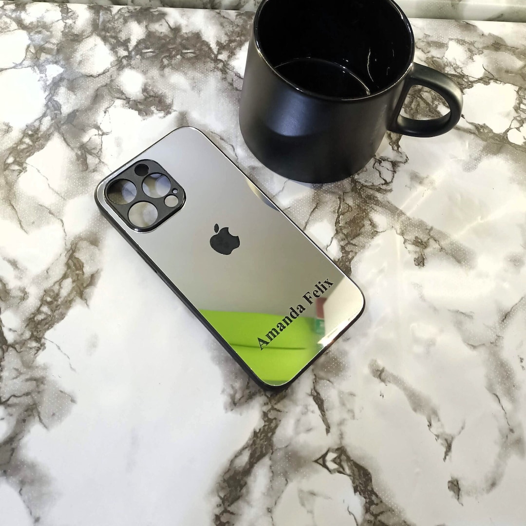 Silver iPhone Case With Customizable Black Frame / Customizable Silver ...