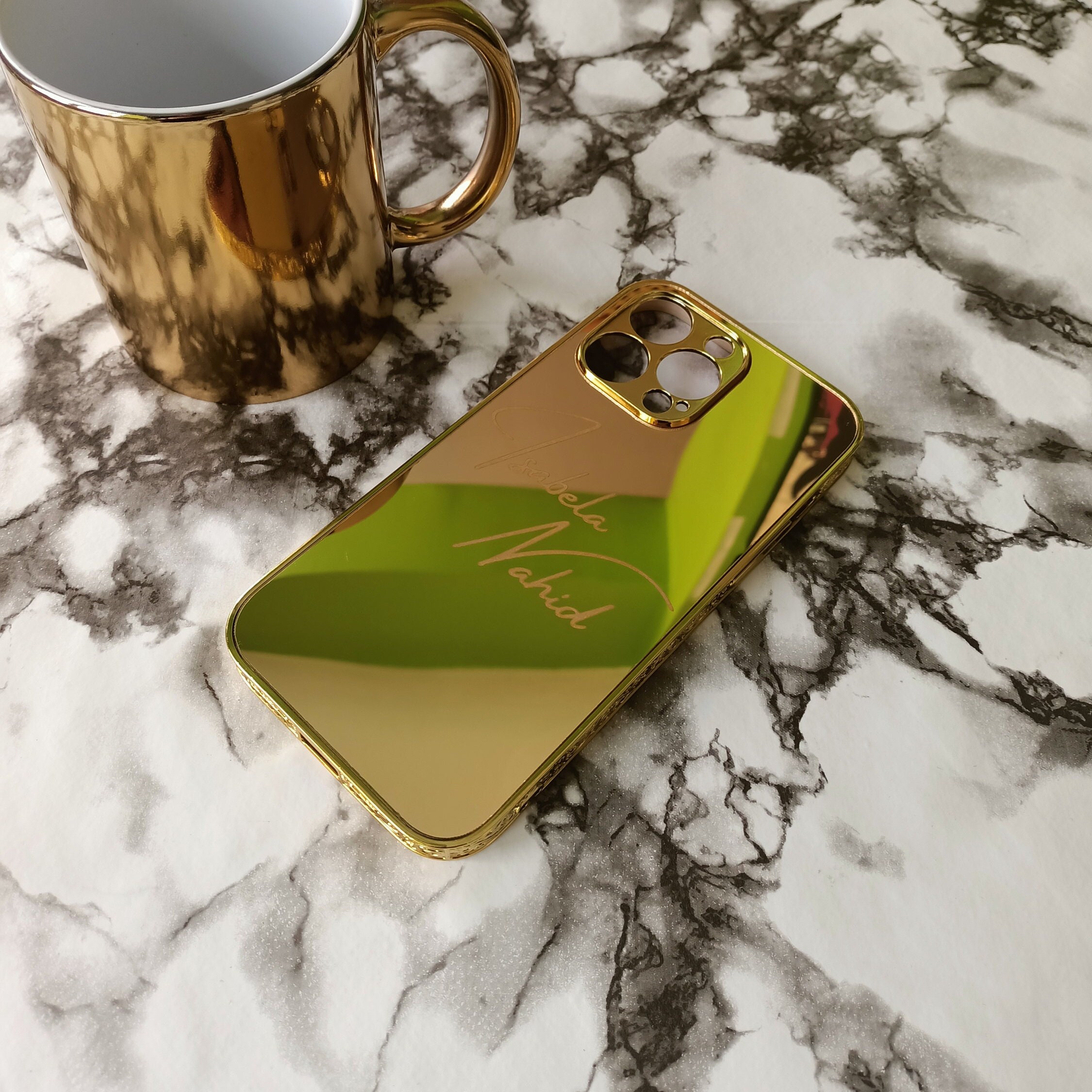 Your Logo Gold Embroidered Customizable iPhone Case / Customizable Gold ...