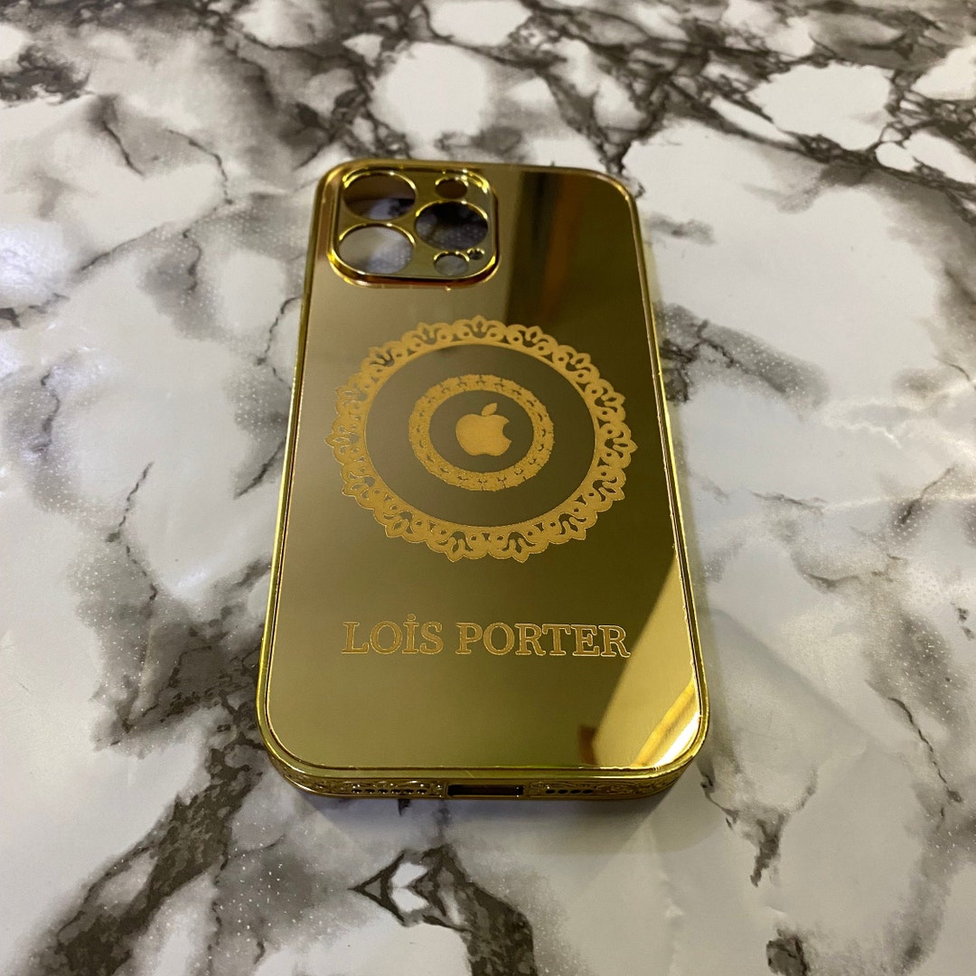Gold Embroidered Customizable iPhone Case / Customizable Gold iPhone ...