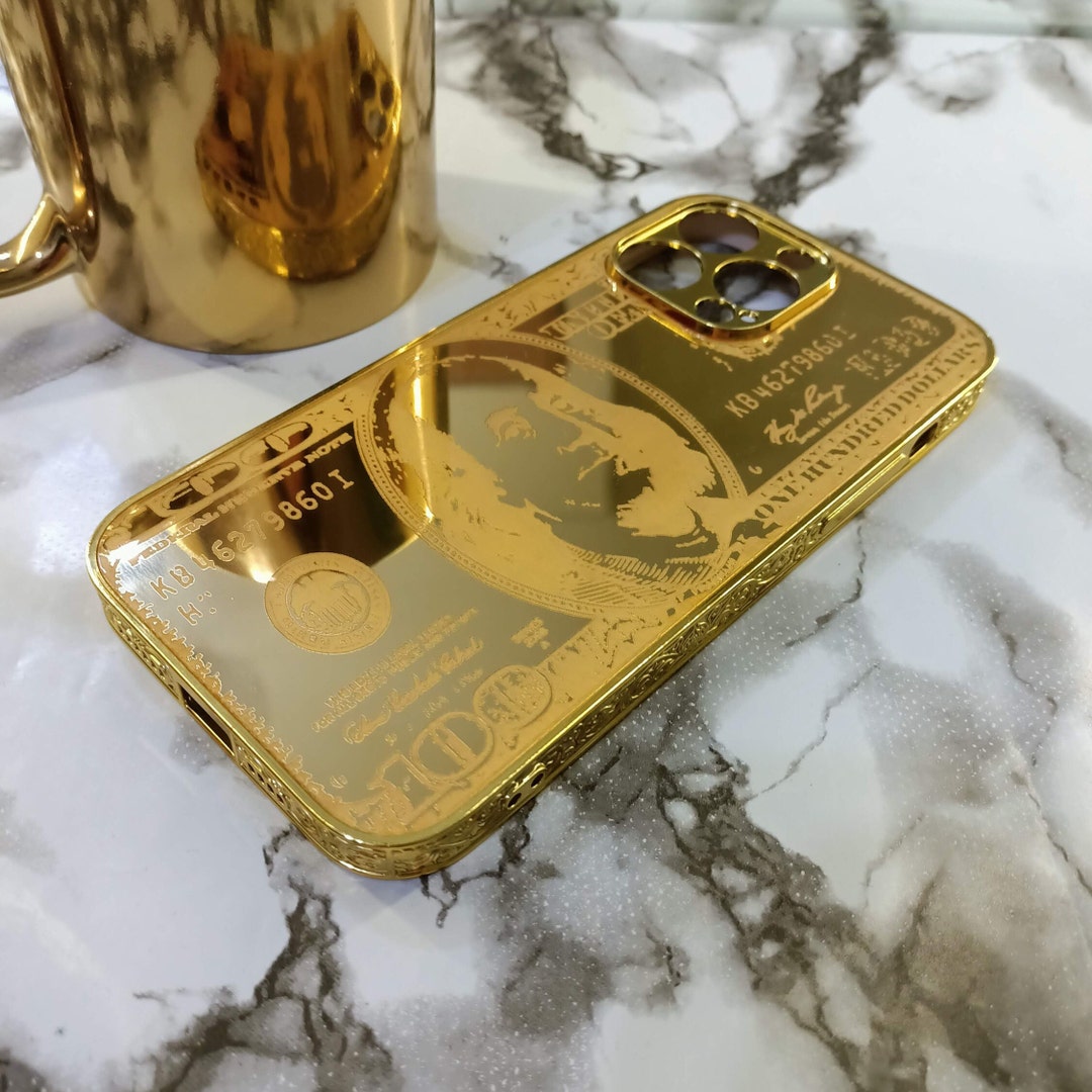 Dollar Design Gold Embroidered Customizable iPhone Case / Customizable ...