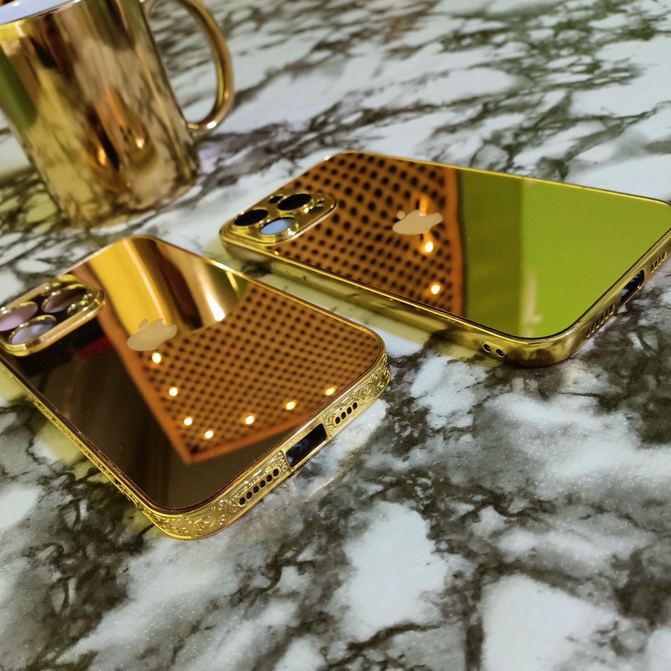 Buy Love Designs Gold Embroidered and Plain Custom iPhone Case ...