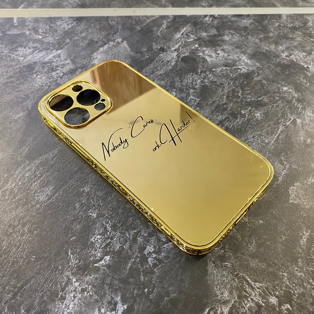 Your Name Black Gold Embroidered Customizable iPhone Case ...