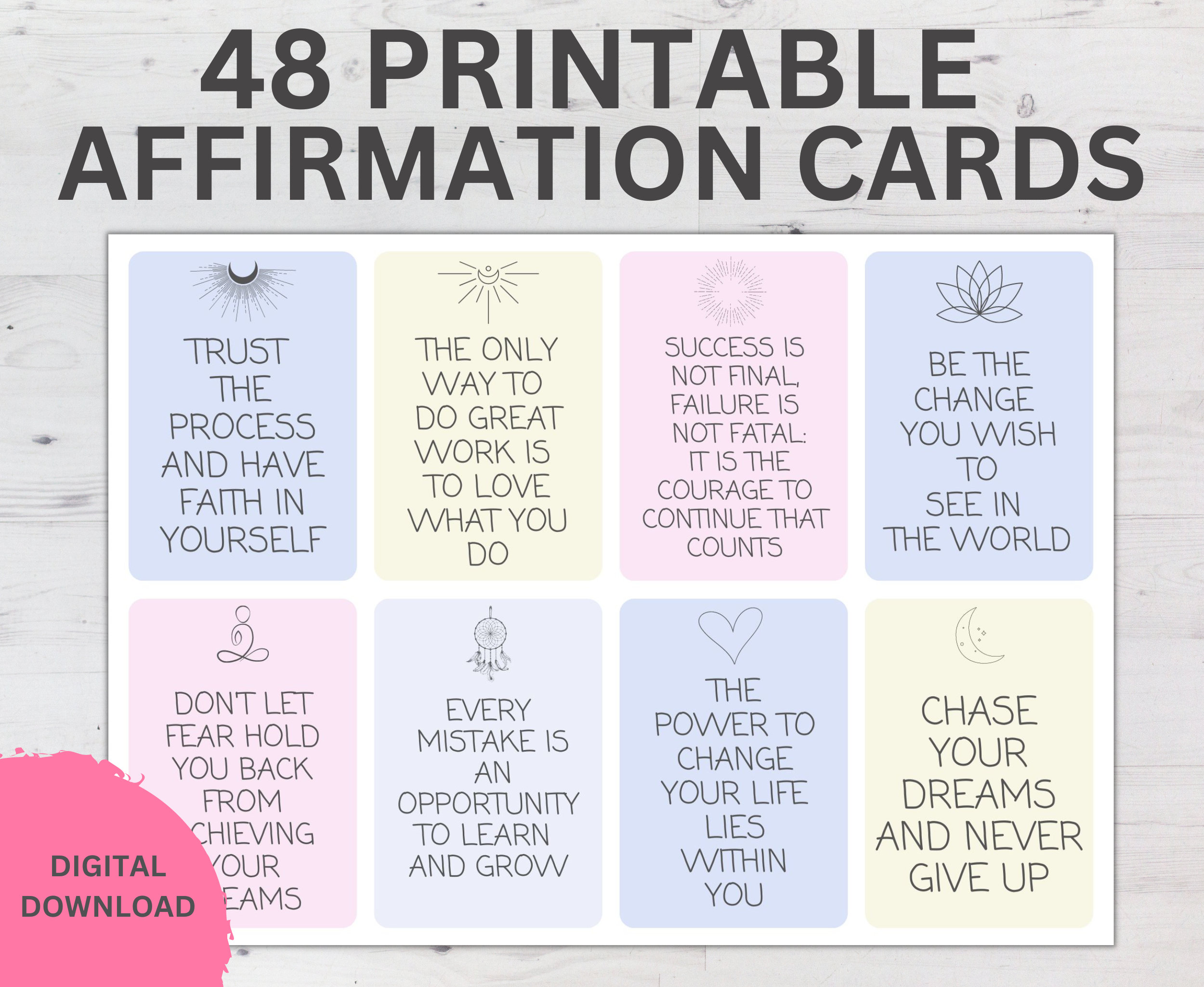 Affirmation Cards,inspirational Quotes,daily Affirmations,positive ...