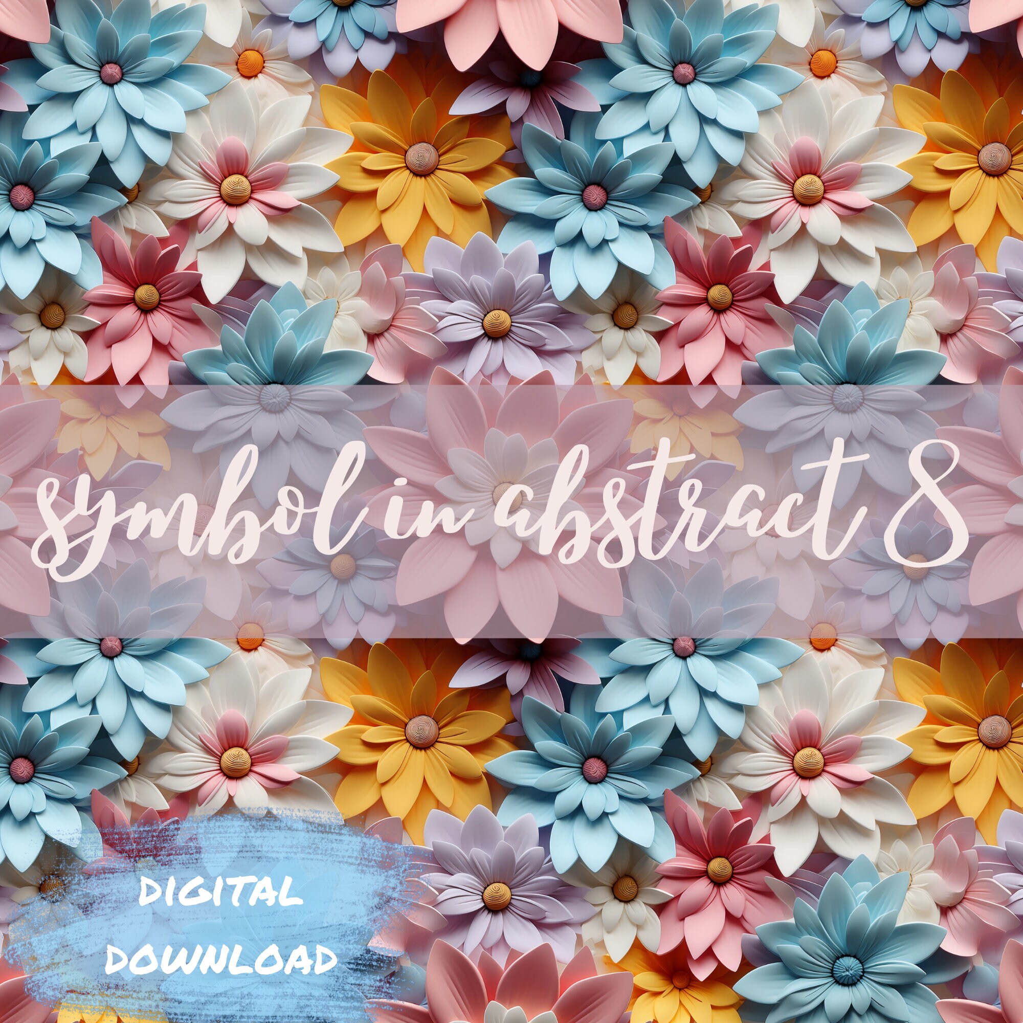 3D Floral Digital Paper, 3D Floral Pattern, 3D Flower Digital Paper, 3D ...