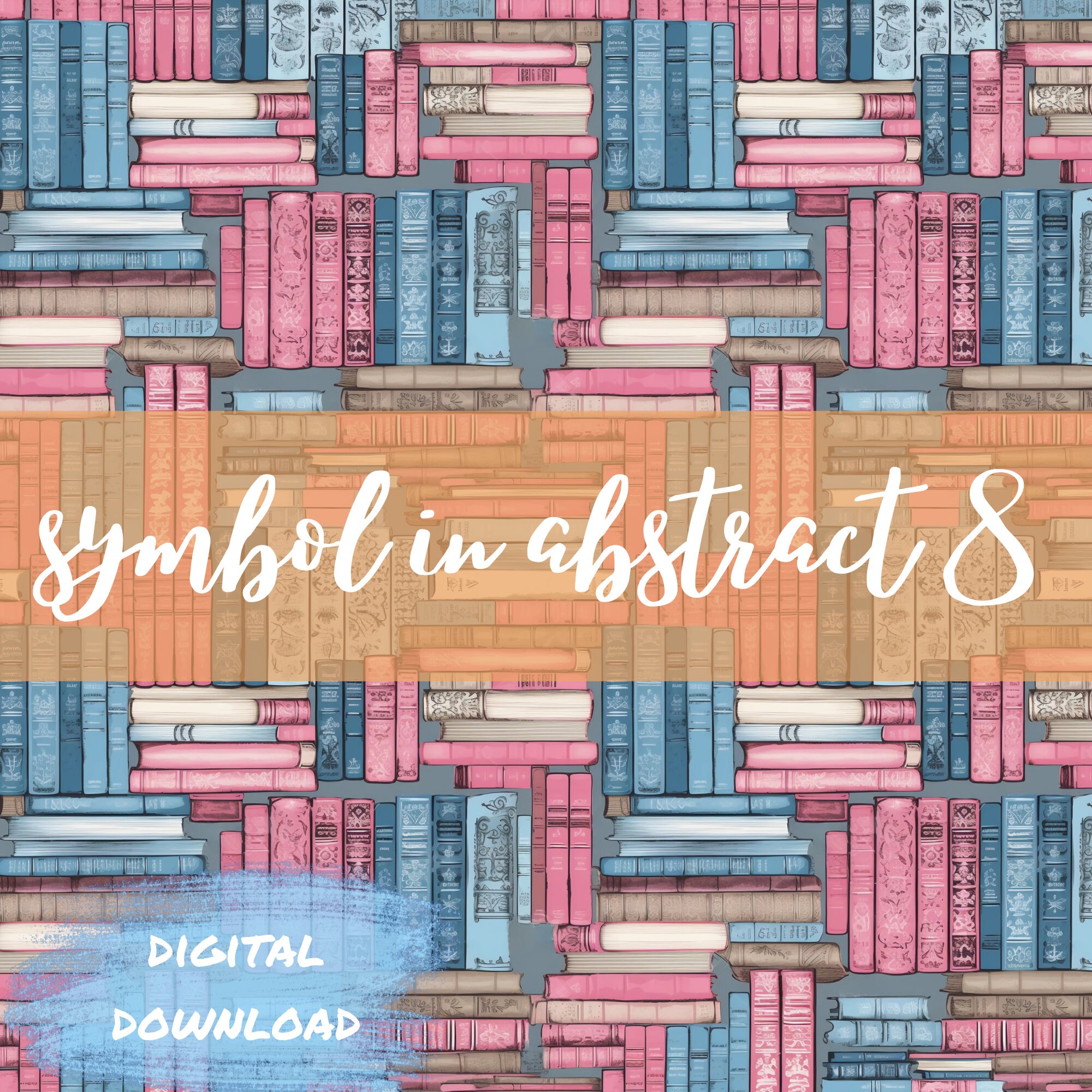 Book Seamless Pattern, Books Digital Paper, Books Digital File, Books ...