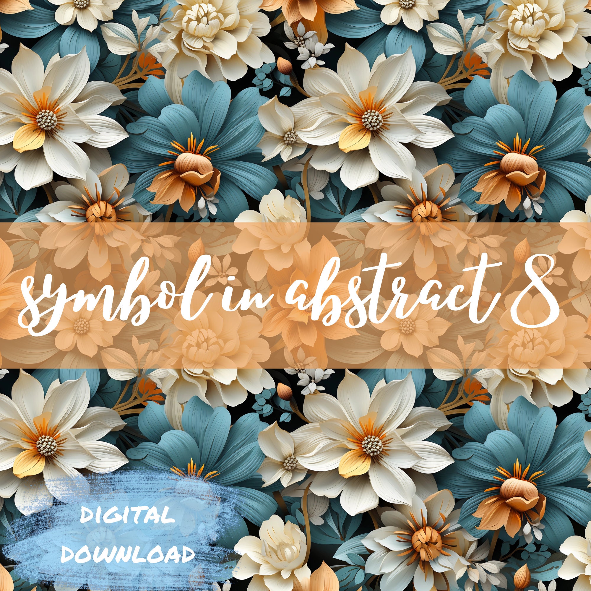 3D Floral Digital Paper, 3D Floral Pattern, 3D Flower Digital Paper, 3D ...