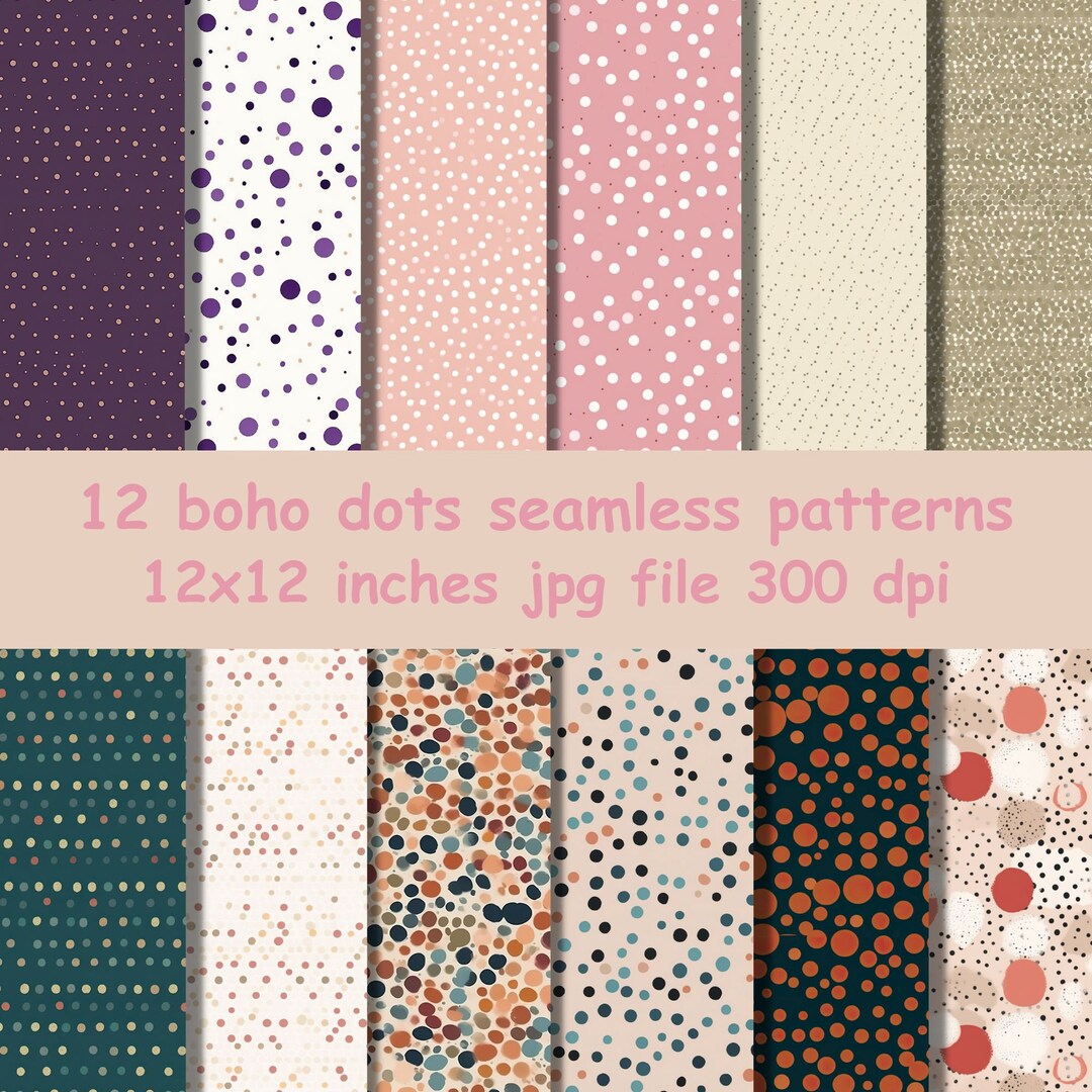 Boho Dots Seamless Pattern, Boho Seamless Pattern, Dots Seamless ...